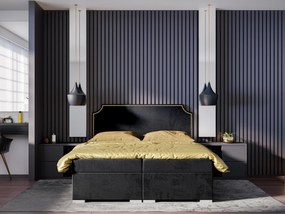 Kontinentální postel 180 cm Lupin (černá) (s matrací a úl. prostorem). 1043412