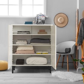 KALUNE DESIGN Dřevěná komoda TERRAZZO bílá 869VEL4527