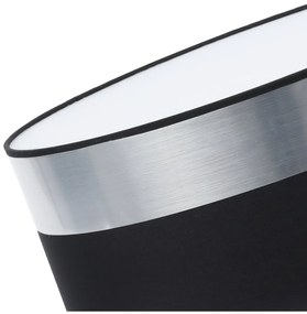 Stropní svítidlo Elegance, 1x chromové/černé textilní stínítko, (bílé plexisklo), (fi 40cm)