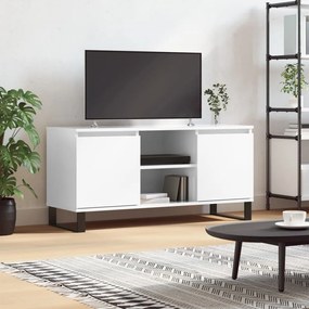 TV skříňka bílá s vysokým leskem 104x35x50 cm kompozitní dřevo - Default Title