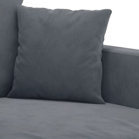 4dílná sedací souprava s poduškami tmavě šedá samet 3201691