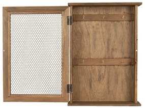 Hnědá dřevěná skříňka na klíče – 28x9x40 cm
