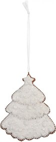 Závěsná dekorace zasněžený perníkový stromeček Frosted Ginger - 9*1*10 cm