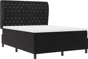 Postel s boxspringem s matrací s čelo Černý 200 x 160 cm samet 3340882