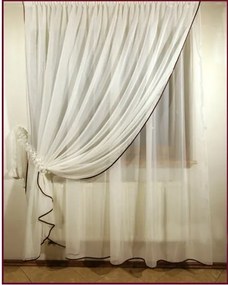 Hotová voálová záclona Paloma 300x180 bílá nebo ecru barva Barva: Bílá