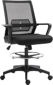 Vinsetto Ergonomická kancelářská židle s nastavitelným opěrným kruhem, bederní oporou, výškově nastavitelná otočná židle s síťovinou, návrhářská židl…