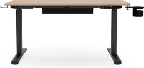 Elektrický stůl s regulací výšky ergonomický antracitový/dub sonoma,1200x600 mm: ARIA