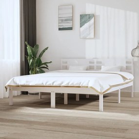 Rám postele bílý masivní borovice 160 x 200 cm,  3104229