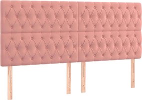 Box spring postel s matrací růžová 200x200 cm samet 3132884