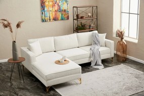 Hanah Home Rohová pohovka BERLIN krémová se zlatou levá 258 cm