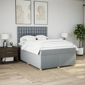 Box spring postel s matrací světle šedá 140 x 200 cm textil 3291317