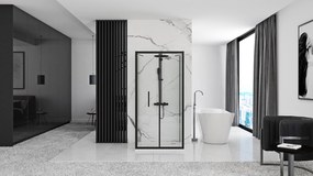 3-stěnný čtvercový sprchový kout REA RAPID FOLD 100/dveře x 100/zástěna cm, černý