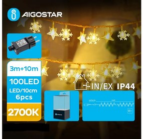 Aigostar B.V. | Aigostar - LED Venkovní vánoční řetěz 100xLED/8 funkcí 13m IP44 teplá bílá | AI0468