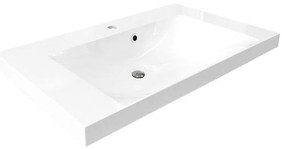 Mereo Mereo, Mailo, koupelnová skříňka s umyvadlem z litého mramoru 101 cm, černé madlo, CN522MB
