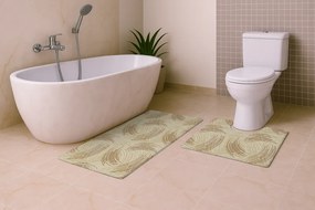 Sada koupelnových pěnových předložek s výkrojem u WC D-88B - Písečné vlny (různé velikosti)