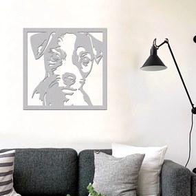 dřevo života Dřevěná dekorace psa Jack Russell teriér Rozměry (cm): 60x60, Barevný vzor: Šedá