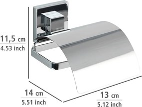 Držák na toaletní papír z nerezové oceli QUADRO, Vacuum-Loc, 12 x 14 cm, WENKO