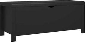 Úložný box s poduškou černá 105 x 40 x 45 cm kompozitní dřevo 326769