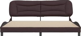 Rám postele bez matrace Hvar tmavě hnědý 200 x 200 cm textil 3207796