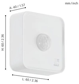Eglo 33236 - Venkovní pohybový senzor CONNECT SENSOR 3xAA 12 m bílá IP44