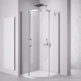 Polysan Thron - Sprchový kout Square čtvrtkruhový 90x90 cm, pravá, Antidrop, čiré sklo/chrom TL2690R-5002