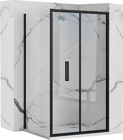 Rea Rapid Fold, sprchový kout se skládacími dveřmi 100x90cm, čiré sklo, černý profil, KPL-09905
