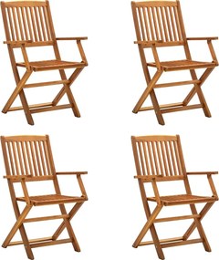 vidaXL Skládací zahradní židle 4 ks masivní akáciové dřevo [46334] Barva: Hnědá