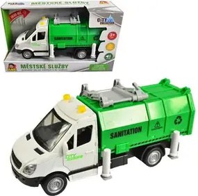 MaDe 12415 - Auto popelářské na setrvačník, se světlem a zvukem, 19 cm