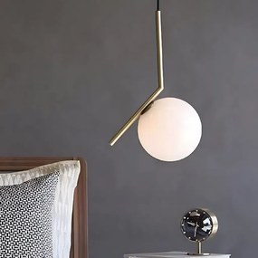 Toolight Toolight, stropní lampa skleněná koule z bílého zlata 1xE27, G106-1W, zlatá-bílá, OSW-09731