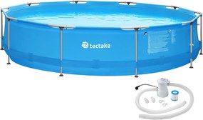 TecTake GmbH 402896 bazén kruhový s ocelovou konstrukcí a filtračním čerpadlem ø 360 x 76 cm - modrá