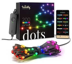 Chytrý světelný LED bodový pásek Twinkly DOTS / 200 LED / 10 m / venkovní i vnitřní / Wi-Fi / vícebarevná