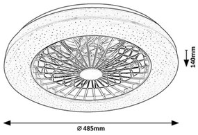 Rabalux 71329 - LED Stm. str. svít. s ventilátorem DALFON 48W/230V 3000-6500K+DO