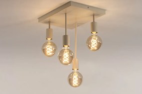 Stropní béžové svítidlo do kuchyně Flexform Quadro Bulb Accapulco Sand