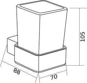 Mexen příslušenství, Pavo držák na kartáček, chromová, 7030438-00