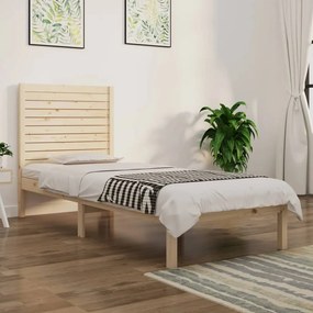 Rám postele bílý masivní dřevo 75 x 190 cm malé jednolůžko