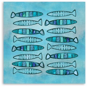 Gario Obraz na plátně Jako ručně malované modré ryby - Andrea Haase Rozměry: 30 x 30 cm