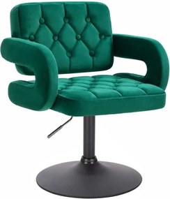 LuxuryForm DESIGN Otočná židle ADRIA VELUR na černém talíři - zelená