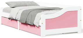 Válenda se 2 zásuvkami bez matrace bílá a růžová IRUN 90x200 cm 3314681