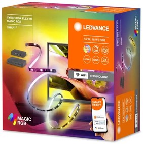 Ledvance-LED RGB Stmívatelný pásek pro TV SYNCH BOX FLEX 4,5m LED/18W/230V Wi-Fi