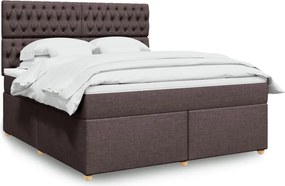 Box spring postel s matrací tmavě hnědá 180x200 cm textil 3293669