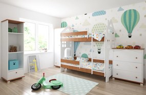 BabyBeds Dětská patrová postel DOMEK II 180x80 Barevné provedení: Olše, Úložný prostor: Ne, bez úložného prostoru