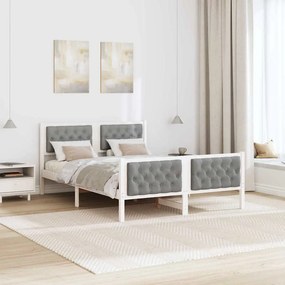 Rám postele Světle šedá 140 x 190 cm Masivní borové dřevo 3394297