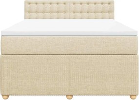 Box spring postel s matrací krémová 160x200 cm textil 3289826