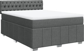 Box spring postel s matrací tmavě šedá 140x200 cm textil 3289399
