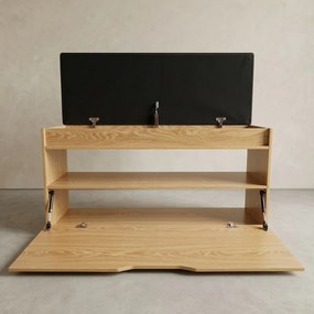 Botník s sedákem a úložným prostorem TORI, 100 x 50 x 35 cm, hnědá