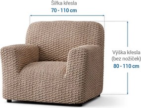 Bielastické potahy MOSAICO béžové křeslo (š. 60 - 110 cm)