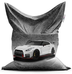 Sablio Sedací vak Nissan GTR 35 Šedý - 200x140 cm