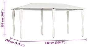 vidaXL Marketos Altán s krytými sloupky 2,98 x 5,3 x 2,59 m krémový 160 g/m²
