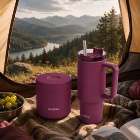 Quokka Stream vínová / Termohrnek / s brčkem / 950 ml