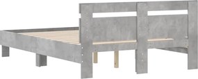 Rám postele s čelem betonově šedý 120 x 200 cm kompozitní dřevo 3207430